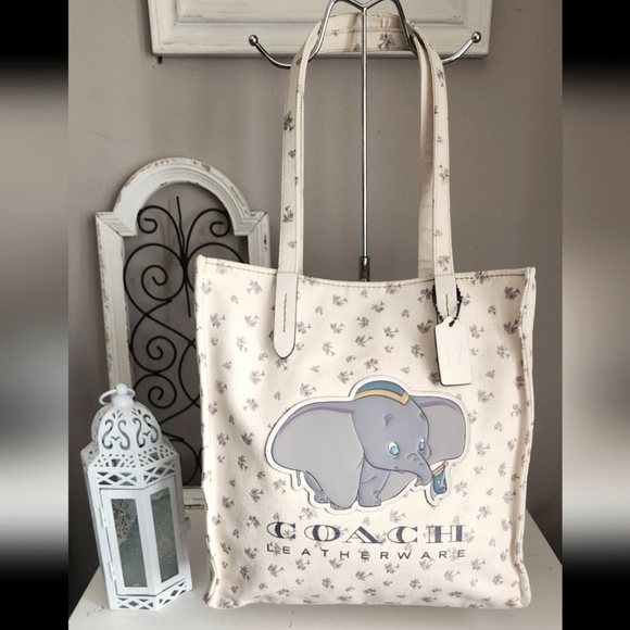 Coach | Bags | Coach Cream Disney Dumbo Elephant Tote Bag Preowned ...